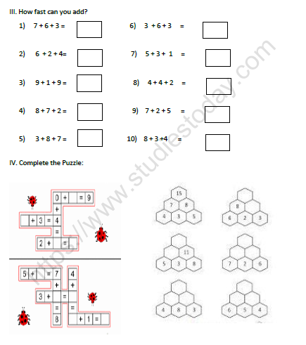 CBSE Class 2 Maths Add our Points Worksheet